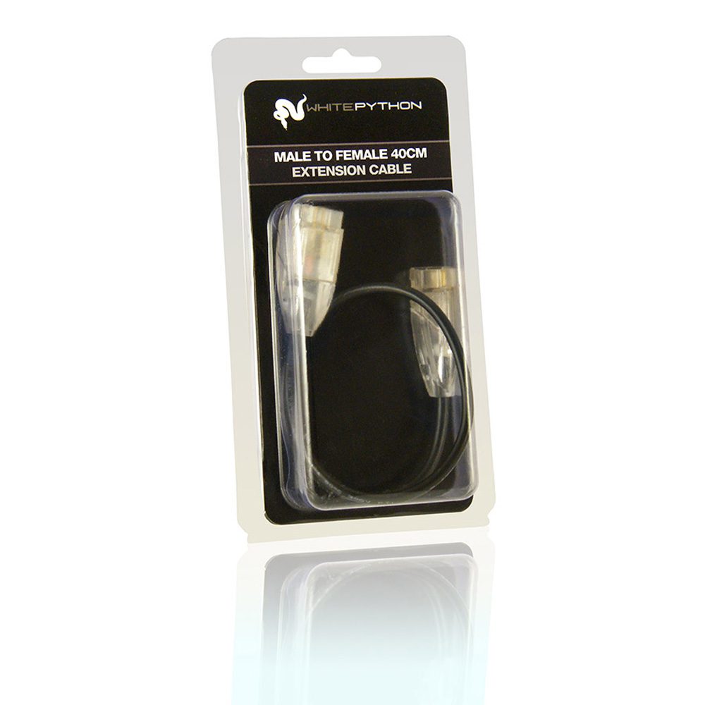 White Python LED Male-Female Extension Cable - 40cm — Reptiles By Post