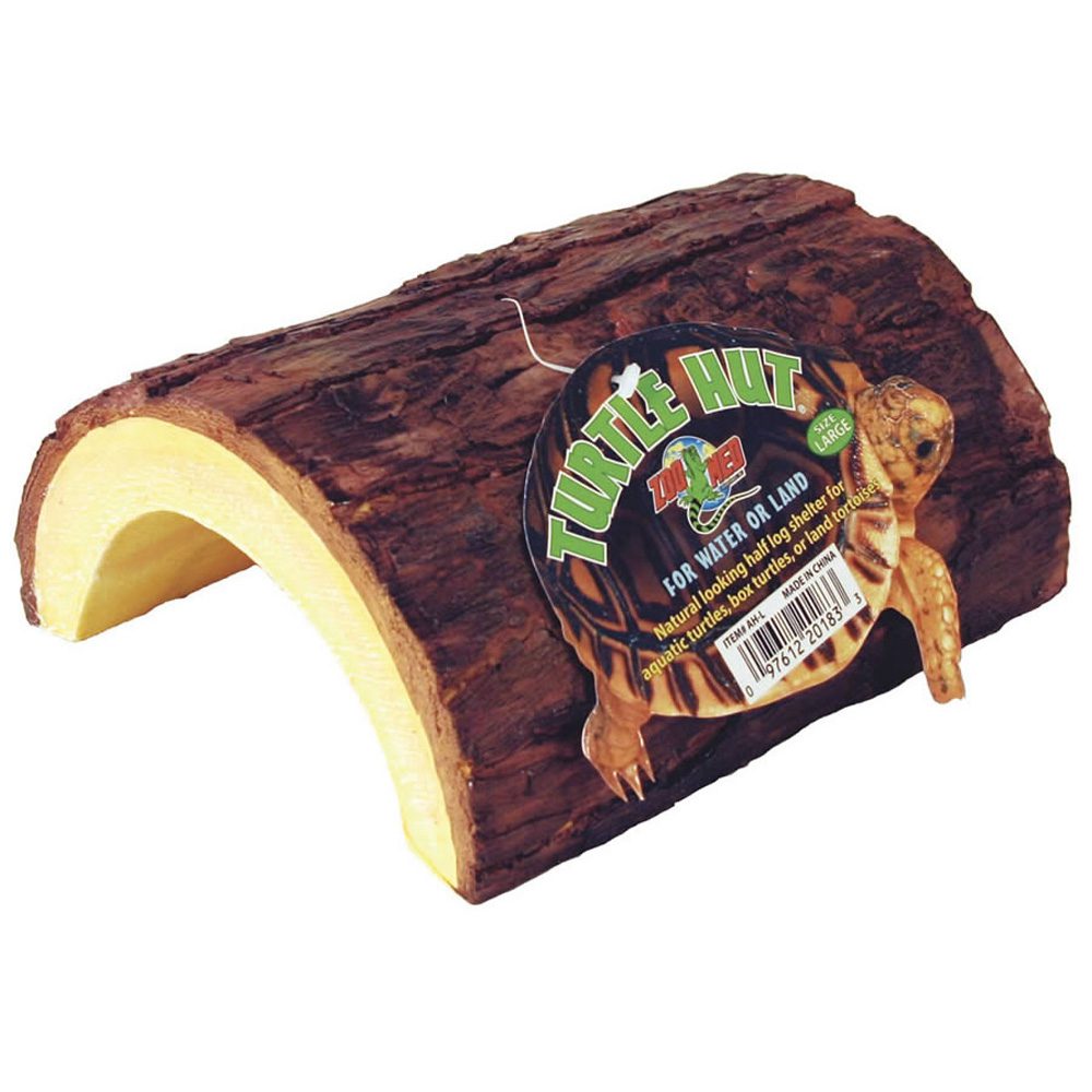 Zoo Med Turtle Hut Artificial Half Log Hide For Reptiles & Amphibians ...